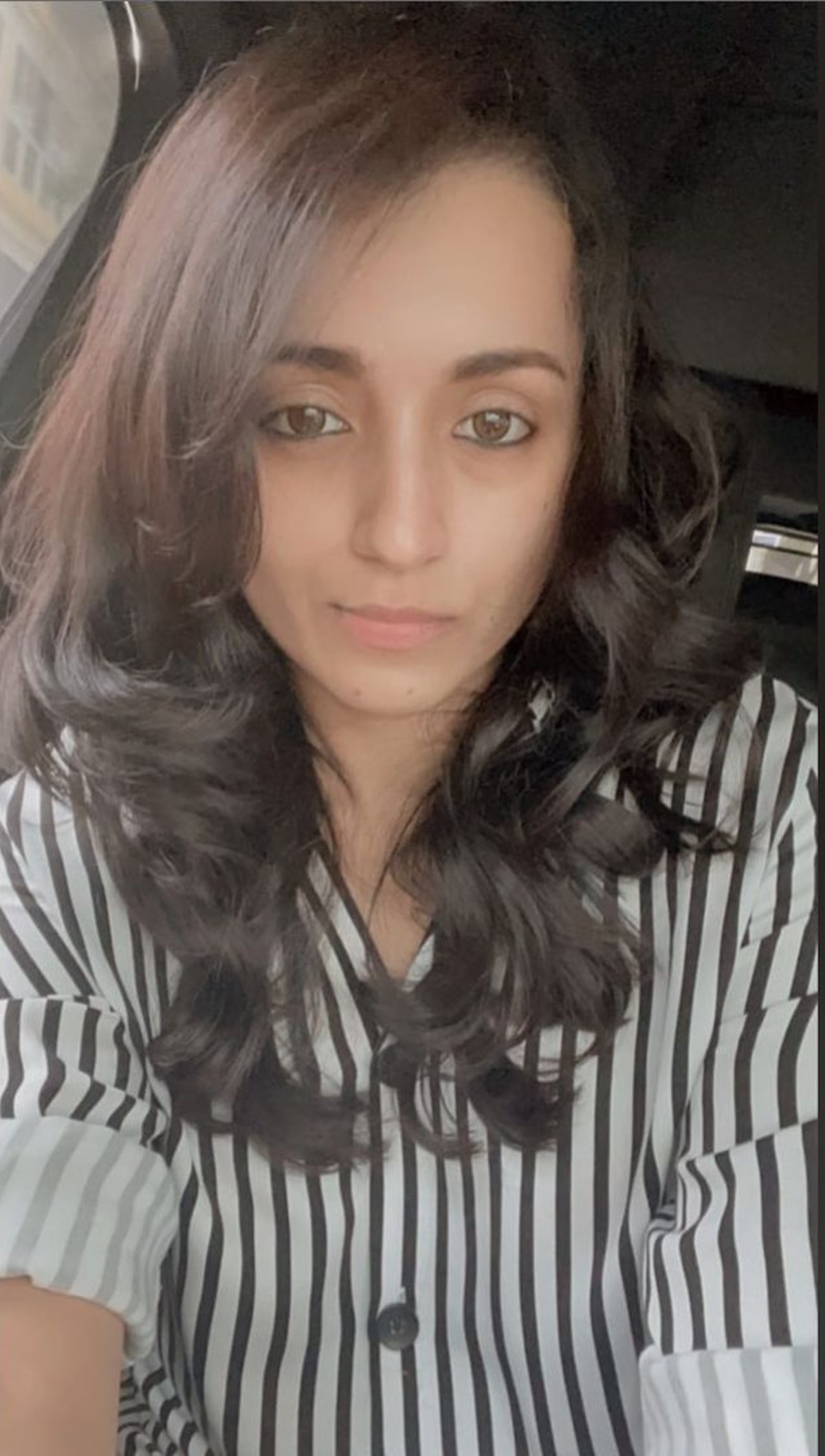 Trisha with a new hairstyle - selfie | Telugu Cinema