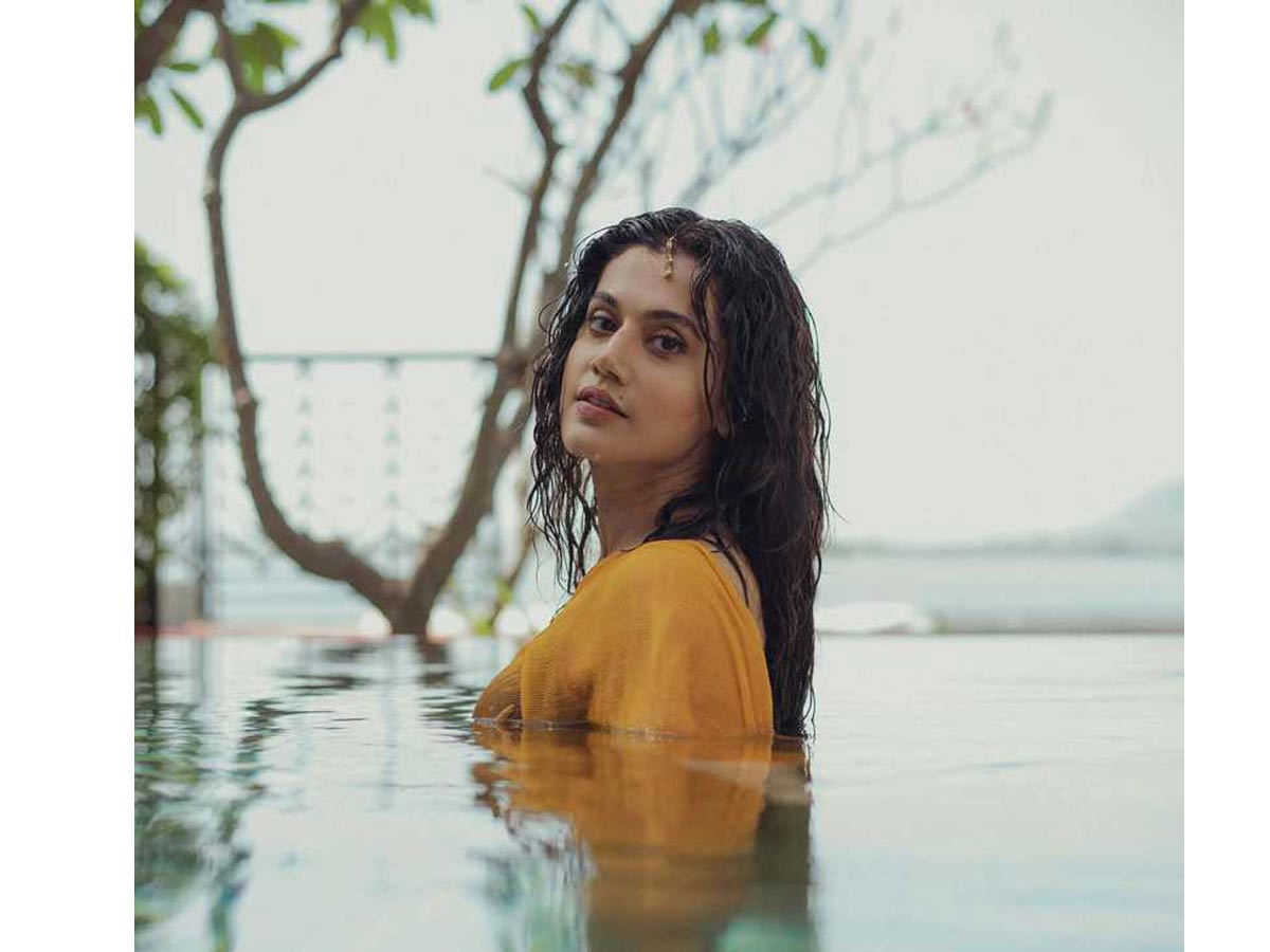 Taapsee Pannu steps in a water pool