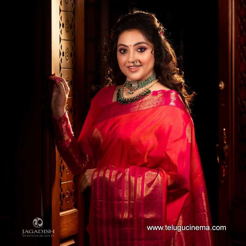 Meena is all dressed up in traditional way