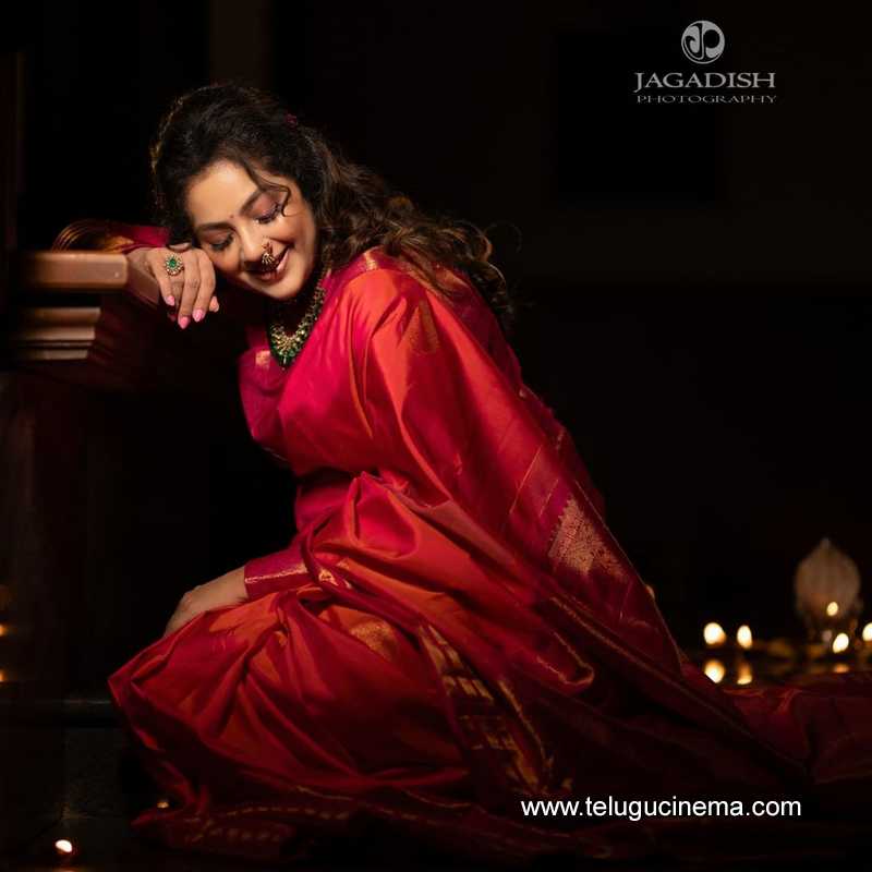 Meena is all dressed up in traditional way