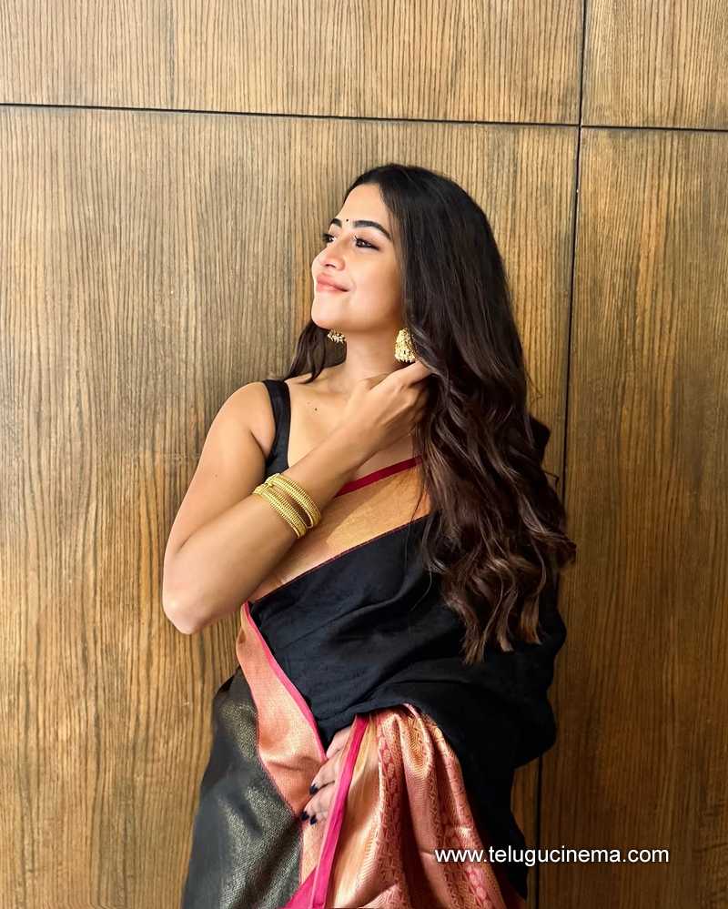 Sampada Gowda in a black Saree
