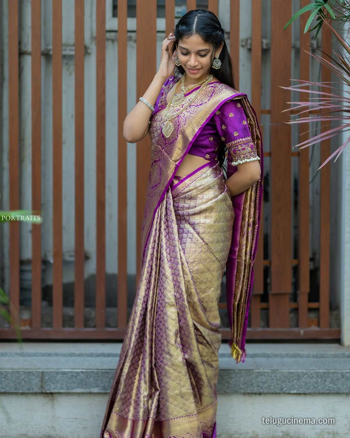 ‘Court’ fame Sridevi in a silk saree